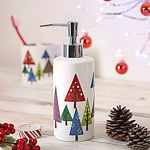Allure Home Creation Holiday Christmas Tree 4-Piece Ceramic Bath Accessory Set