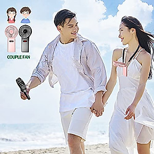 Handheld Fan Portable Rechargeable Fan Neck Hanging Fan Desktop USB Fan for Cooling And Heatstroke prevention (Led Power Display)