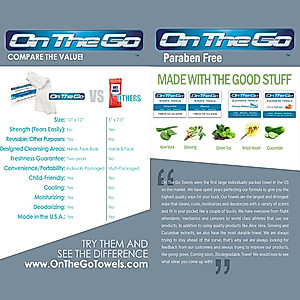 On The Go Towels Unscented Large Body Wipes (25)