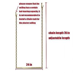 Ethemiable 2 Pcs Creative Adjustable Height Clothing Storage Chain Garment Rack, Wedding Dress Hanging Rack, Boutique Clothes Store Display Shelf, Bathroom Organization Towel Rack (Gold, 24" L)