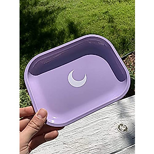 Metal Tray Small Purple Lightweight Tray - Curved Edges and Smooth Surface - 5.5 x 7 inch - Travel