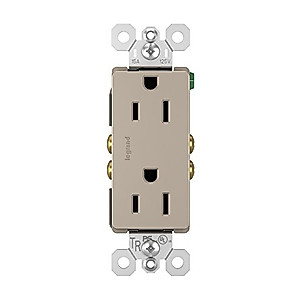 Legrand - Pass & Seymour Radiant Tamper Resistant Outlet, Nickel Power Outlet, 15 Amp Wall Outlet, 885TRNICC12, 1 Count