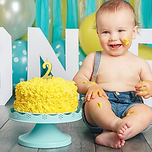 Treela 100 Pieces Number Birthday Candles Bulk, 3.94 Inch Gold Numeral 0-9 Candles for Birthday Cakes, Glitter Cake Topper Decoration for Wedding Anniversary Celebration and Party