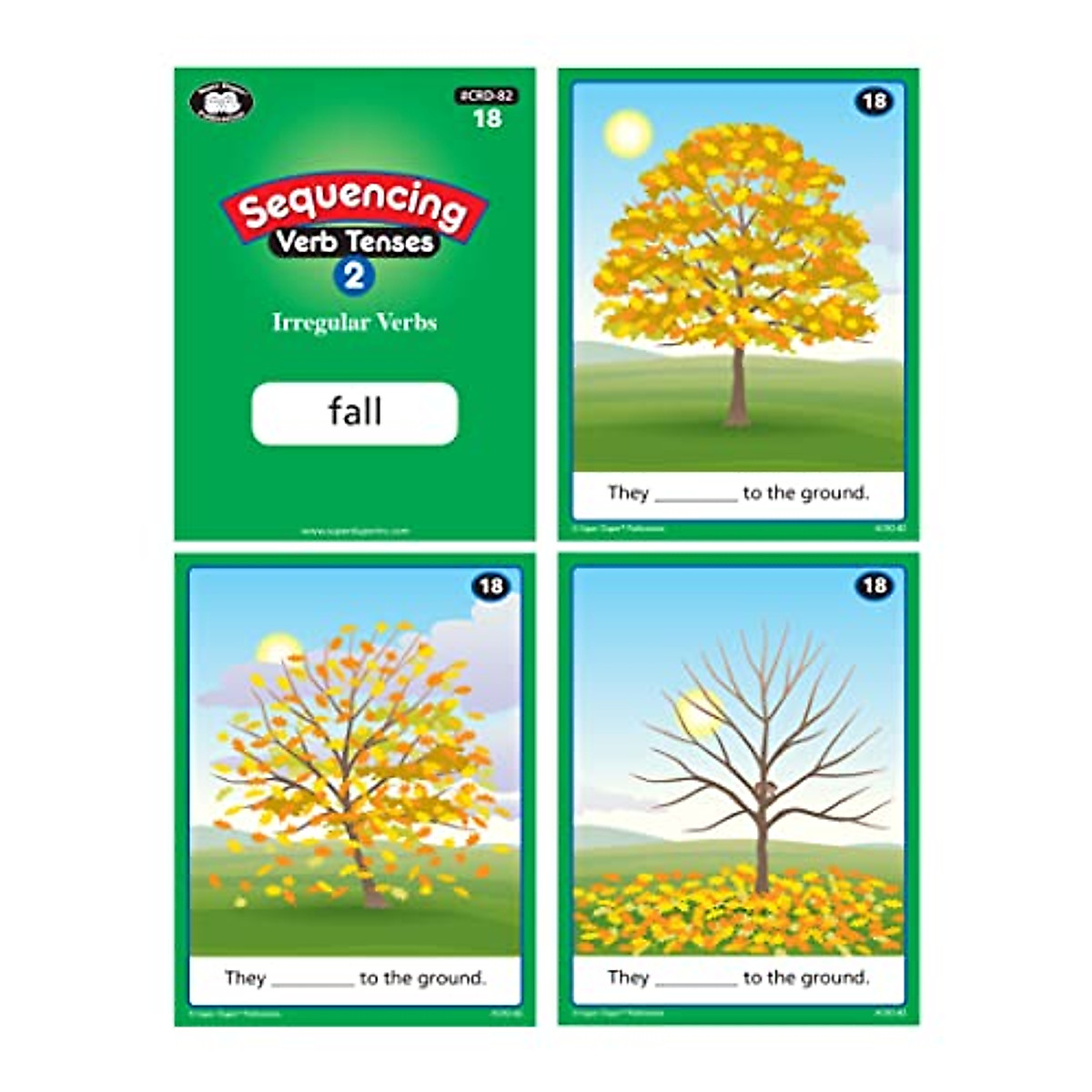 Super Duper Publications | Sequencing Regular and Irregular Verb Tenses Set 2 Fun Deck | Communication and Early Reader Skills Flash Cards | Educational Learning Materials for Children