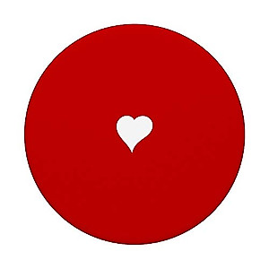 Cute Hand Drawn White Heart - Red Minimalist Love symbol PopSockets PopGrip: Swappable Grip for Phones & Tablets