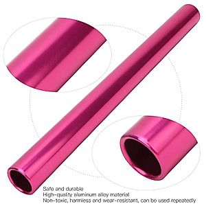 Keenso Relay Race Baton, 3 Pcs Aluminum Alloy Track and Field Relay Baton Sports Relay Race Baton Sports Game Props(pink)