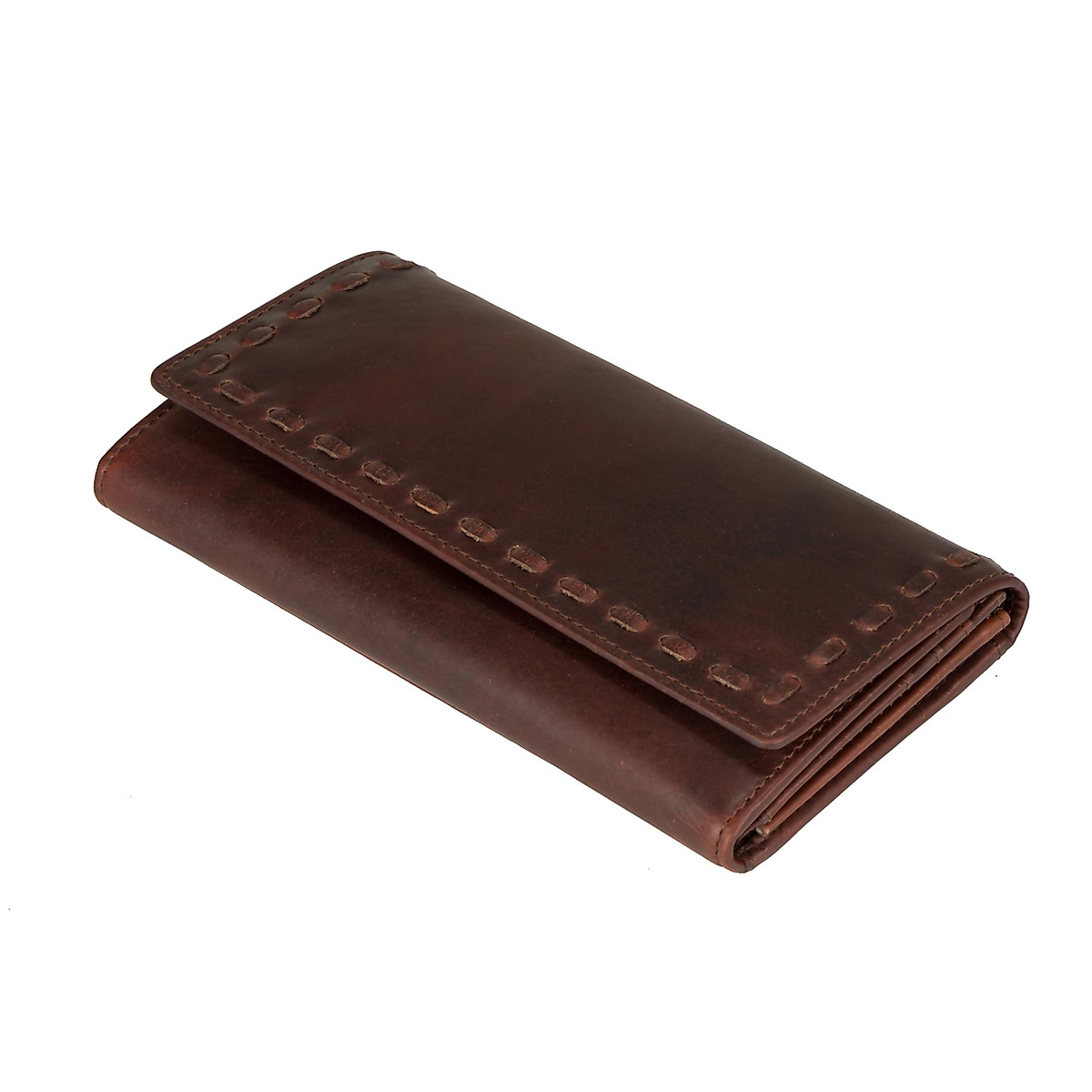 Lady Conceal Hope RFID Leather Laced Wallet (Dark Mahogany)