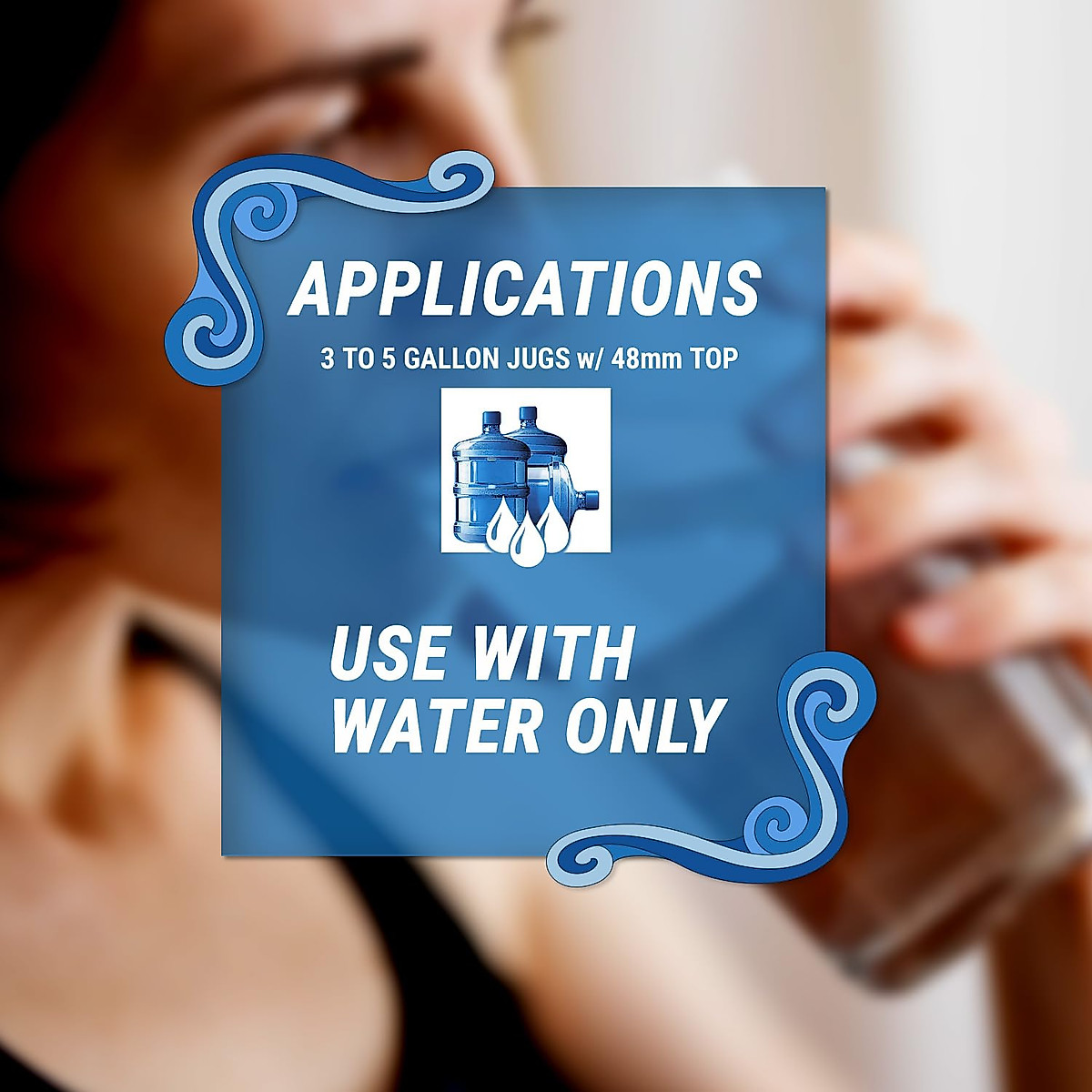 TERA PUMP TRRWC02 Reusable No-Splash Cap for 48mm Screw Top Snap on Crown Top, 3 Gallon to 6 Gallon Bottle Water Dispensers with Probes