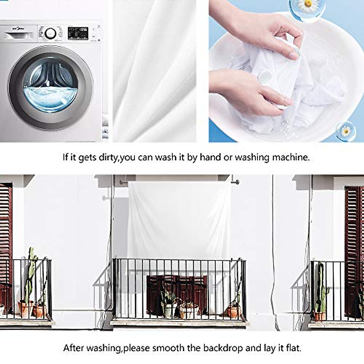 Hemmotop White Backdrop Background 10 x 20 ft White Backdrop Screen for Photography,Seamless White Photography Backdrop Background for Photo Video Studio