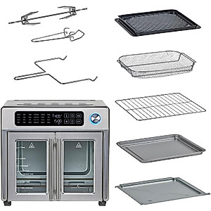 Emeril Lagasse 26 QT Extra Large Air Fryer, Convection Toaster Oven with French Doors, Stainless Steel