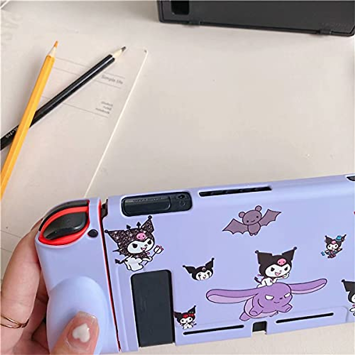 Cute Kawaii Cartoon Design Cover Protective Case for Nintendo Switch - Anti-Scratch Soft Slim Grip Cover Shell Fashion Cool Switch Game Shell for Girls Kids Women - (B)