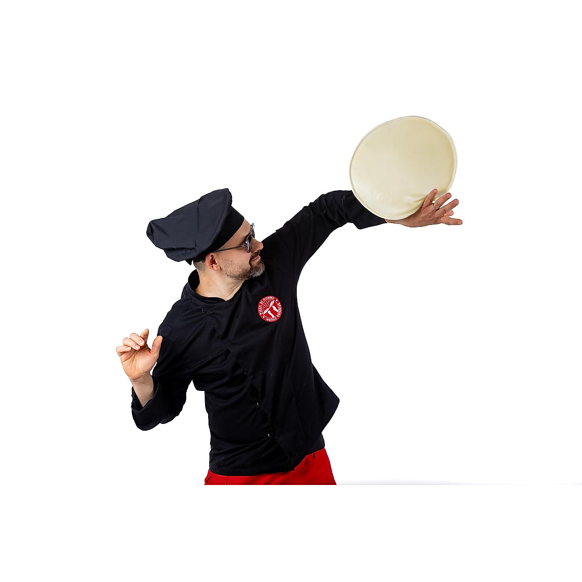 Training pizza disc for pizza acrobatics. Pizza di gomma - Spinning dough - Throw dough with silicone disc - size 13 inch. Rubber pizza.