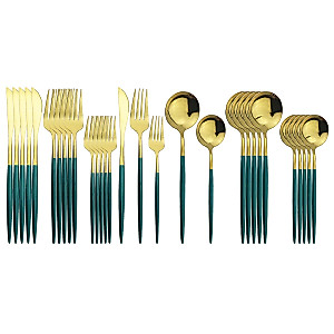 Gugrida Silverware Set, 30-Piece 304 Stainless Steel Flatware Set Pink Gold Cutlery Set Service For 6, Mirror Finish, Dishwasher Safe, Nice Gift Box