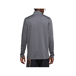 Nike Men’s Breathe Superset Iron Grey ¼ Zip (Quarter Zip) Training/Running Lightweight Long Sleeve Baselayer Shirt, Black Swoosh, Dri-Fit Wicks Moisture, Style CZ1212/Color 068, Size Small