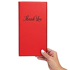 Juvale 10-Pack Red Check Presenters for Restaurants, Diners, Cafes, Bakeries, Guest Check Card Holder with Thank You Imprint, Server Books for Waitress, Waiter (10.5x5.5 in)