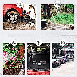 Cordless Pressure Washer, 48V Portable Electric Cleaner with 5 in 1 Adjustable Nozzle and 2 Speed Adjustment, Built-in Battery Operated Electric Washer for Car, Fence, Garden