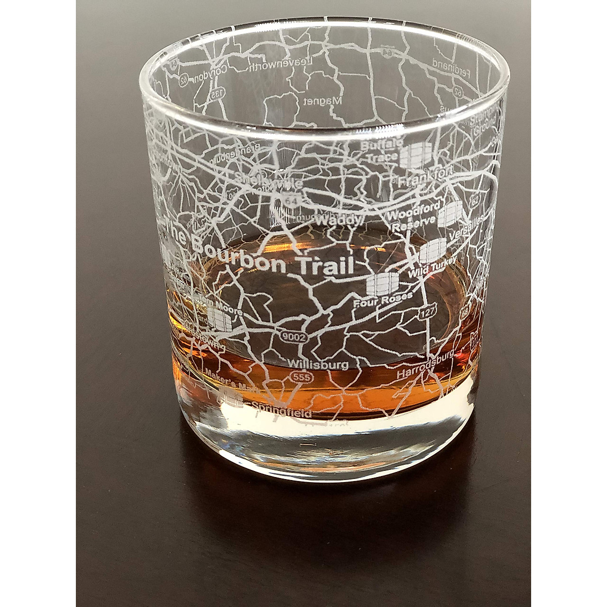 Rocks Whiskey Old Fashioned 11oz Glass Urban City Map The Bourbon Trail