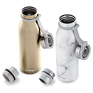 Contigo Couture Collection, 2 Pack – Contigo Stainless Steel Water Bottles, 20 oz, Marble/Champagne