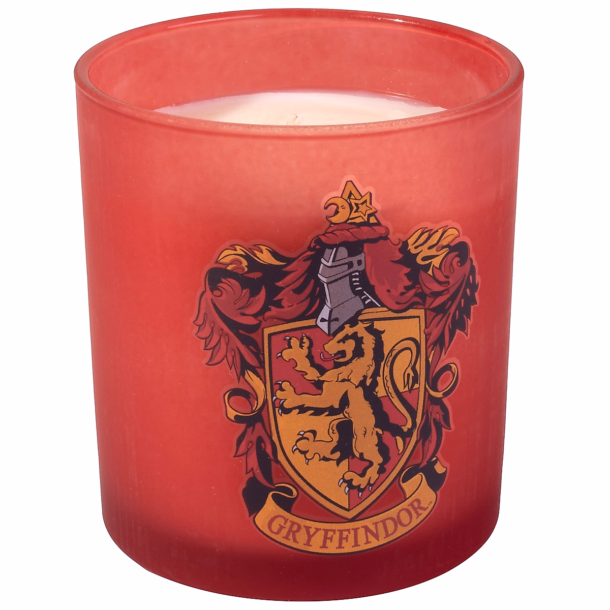 Harry Potter Gryffindor Candle, Large 8 oz - Amber & Vanilla Scented - Soy and Coco Wax in Glass Votive - Christmas Hogwarts House Gift for Teens, Men, Women, Adults
