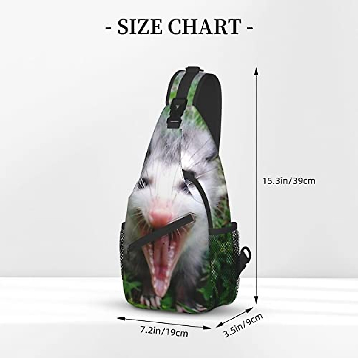 Possum Hissing Chest Bag Shoulder Bag, Animal Sling Backpack Casual Travel Bag For Men And Women