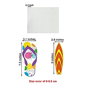60 Pieces Surfboards Accents Cut Outs Flip-Flop Accents Cut Outs Tropical Beach Hawaii Surfboards Flip-Flop Cutouts Colorful Surfboards Flip-Flop Bulletin Board Decor Paper Sign with Glue Point Dots