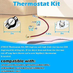 3387747 WP3387747 Dryer Heating Element -Compatible with Kenmore Elite Whirlpool Duet Maytag Bravos XL Dryers,Include 3392519 279973 Thermal Fuse 279816 Thermostat