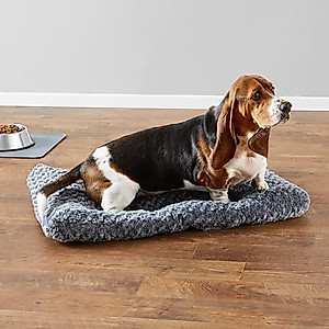 Amazon Basics Cat and Dog Bed and Crate Pad, Machine Washable, Indoor, 35 x 23 x 3 inches, Gray