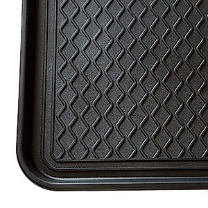 Stalwart 75-ST6012 All Weather Boot Tray-Water Resistant Plastic Utility Shoe Mat for Indoor and Outdoor Use in All Seasons (Black), Large