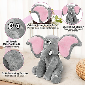 Letsmeet Plush Large Dog Toys with Squeaker and Crinkle Paper, Interactive Puppy Chew and Teeth Cleaning Toy, Pet Toys for Small, Medium and Large Dogs