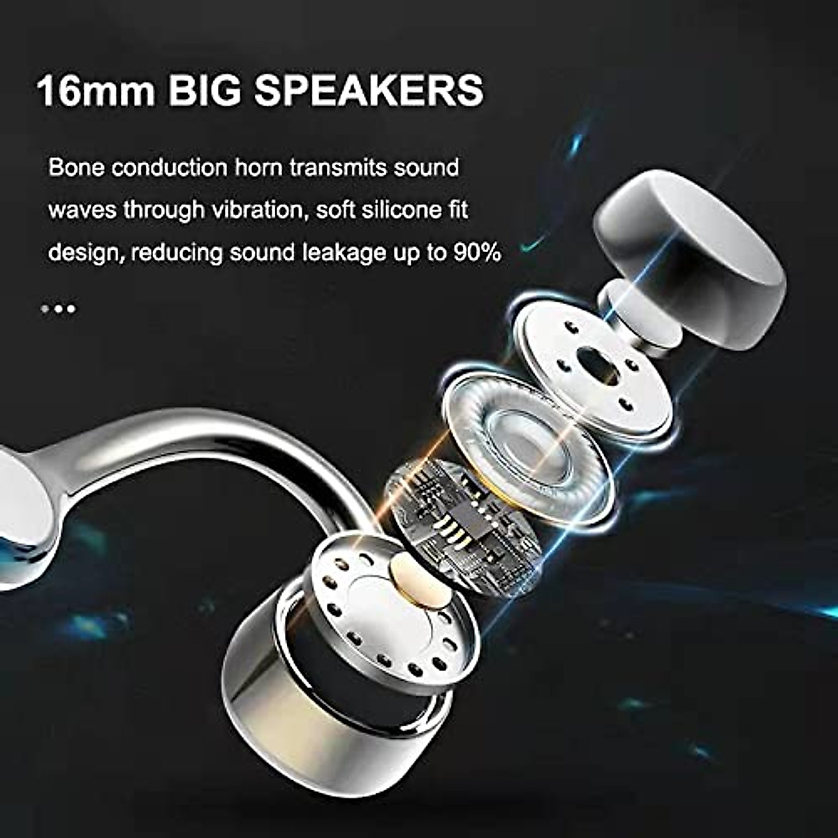 NVAHVA Bone Conduction Wireless Headphone, Open-Ear Bluetooth Headset fo Sports (Black)