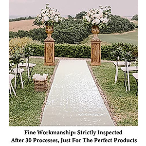 Aisle Runner for Wedding 15FTx2FT Sequin Aisle Runner Indoor Outdoor Ceremonies Decor Ivory Carpet Runner Church Runner Wedding Walkway Carpet Runner Rugs Aisle Runner Sequins (2FTx15FT, Ivory)