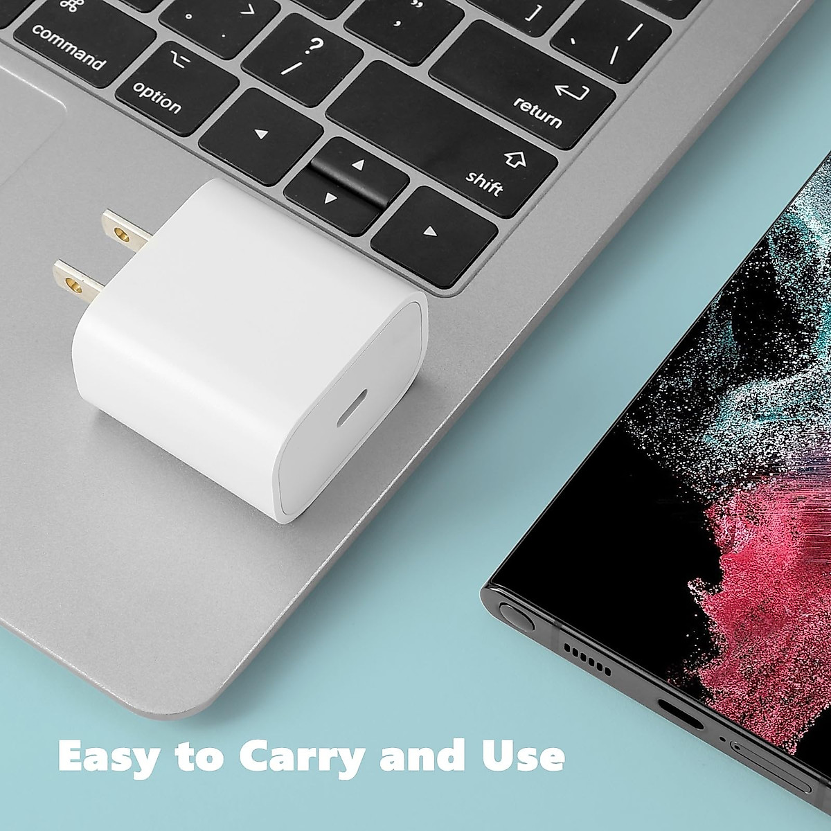 Kowokol Pixel Charger,Pixel 8 Pro Charger,2 Pack 20W PD for Google Pixel 8/7/7 Pro/6a/6/6 Pro,Samsung Galaxy A14/A52/A32/S21, Fast Charger with 3.3ft Cable(PD-20W)