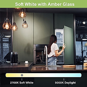 Sigalux ST19 Dimmable LED Filament Edison Light Bulbs, 60W Equivalent, 9W, Warm White, 6 Pack, CRI90, 700LM, Antique Amber Glass, E26, UL Listed