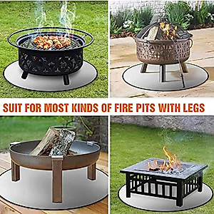 VTYEUTP Fireproof Mat for fire Pit mat 30" Round, Fireproof Mat for Patio, Deck, Grass, Lawn, Heat Shield, Fire Resistant Pad for Outdoor, Fire Pit Accessories(30 Inch)