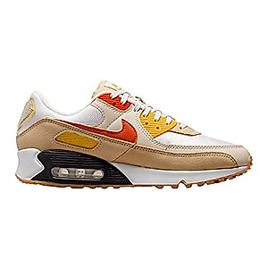 Nike mens Air Max 90 SE Shoes, Summit White/Safety Orange, 11