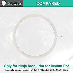 Original Ninja Foodi Sealing Ring Silicone Gasket for Ninja Foodi FD401/FD302/OS401/OS301/OP401/OP302 Pressure Cooker 6.5 Qt and 8 Quart Replacement Gasket Air Fryer Parts - 2 Pack