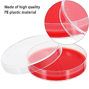 Baluue 10pcs Plastic Petri Dishes, Nutrient Agar Plate Sciences Nutrient Agar Petri Dishes Biological Dish Science Project Kit Supplies for Mushroom Petri Projects Red