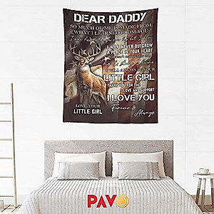 2022 Dad Gifts to My Dad from Daughter American Deer Ultra Soft Fleece Throw Blankets for Couch Bedroom Sofa Best Dad Gifts for Birthday, Thanksgiving, Anniversary, for Men 50 x 60in