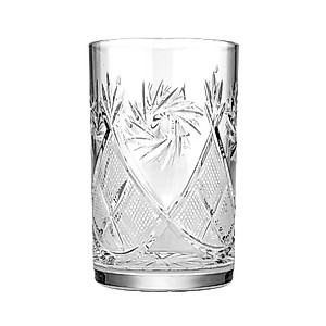 Neman GHOLD(1)+GL5107(1), 8.5 Oz Crystal Tea Glass with Podstakannik, Hot/Cold Beverage Glass with Metal Holder