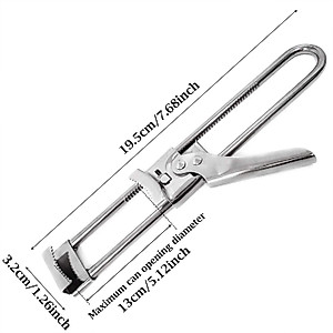 Honbay Adjustable Stainless Steel Jar Bottle Opener for Restaurant or Home Use