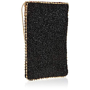 Mary Frances Queen of Hearts Beaded Playing Card Crossbody Phone Bag, silver