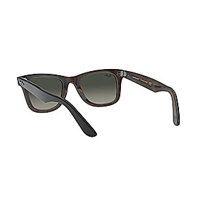 Ray-Ban RB2140 Original Wayfarer Square Sunglasses, Grey On Havana/Light Grey Gradient Dark Grey, 50 mm