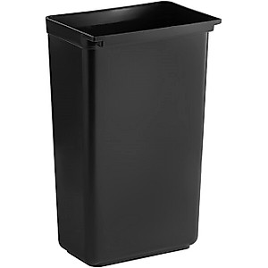 TrueCraftware Refuse Bin for Utility/Bussing Cart 13" x 9-1/14" x 22" Black Color- Wastebasket Trash Can Plastic Restaurant Tub Fits Rolling Utility Cart Attachable