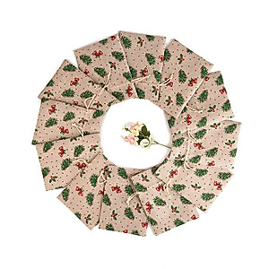 XCFWin 12 Pack Of Christmas Gift Bags With Drawstring Reusable Designs For Christmas Party Supplies Favors (red and black, mixed size)