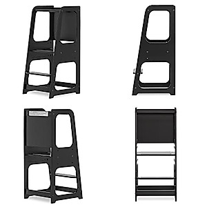 Dream On Me Explora Toddler Learning Tower/Anti-Slip Base/Multipurpose Kids Step Stool / 3 Platform Heights/Chalkable Black Board/Children’s Step Stool