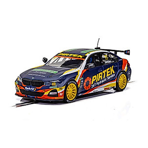 Scalextric BMW 330I M-Sport BTCC Pirtek 1:32 Slot Race Car C4194, Blue & Yellow