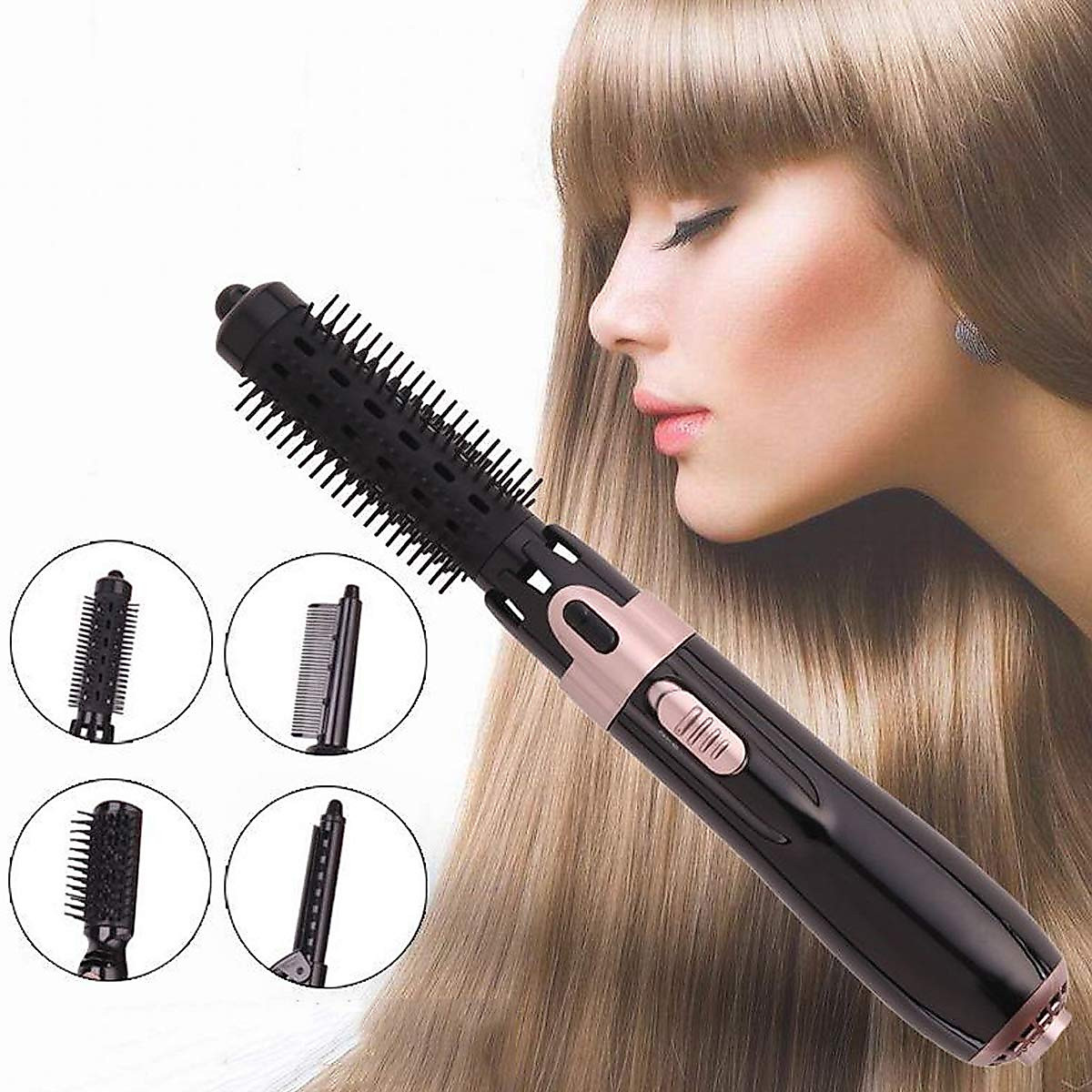 SZWH Hair Dryer Brush,Hot Air Hair Brush Comb,5 in 1 Hot Air Brush Hair Dryer and Volumizer Styler,Salon Negative Ionic Blow Dryer Straightener and Curler