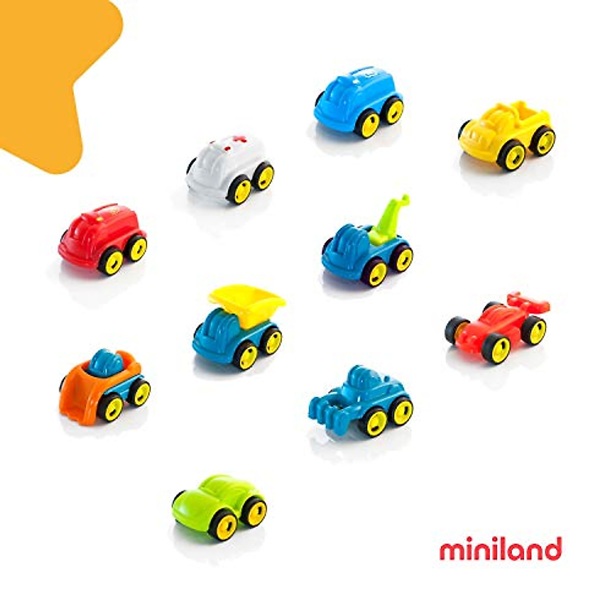 Miniland Educational - School Set Minimobil, 4 1/4", 10-Units/Container