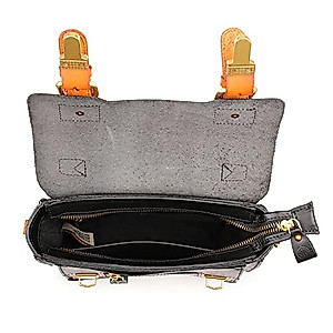 OLD TREND Genuine Leather Aster Mini Satchel Bag (Black)