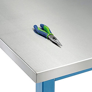 Global Industrial Workbench Top, Stainless Steel Square Edge, 72"W x 36"D x 1-1/2" Thick